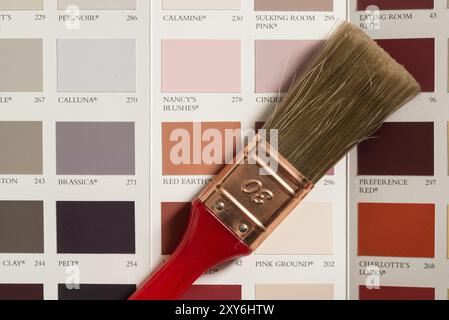 Den Helder, Netherlands. July 2022. Used paint brushes on a colored ...