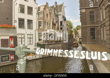 Amsterdam, Netherlands. August 2022. The Grimnessesluis near the Nes in ...