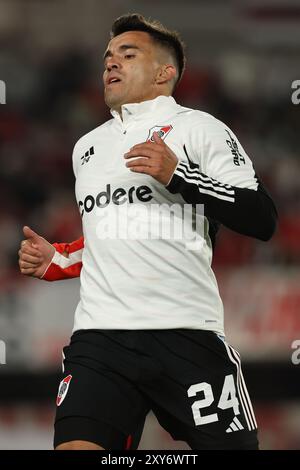 River Plate's defender Marcos Acuna during the warm up before the ...