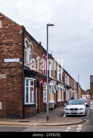 Middlesbrough, UK. 28th August 2024. Boarded up windows in Garnet ...