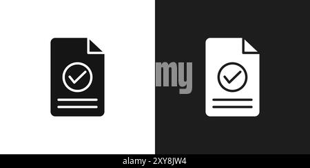 Accept document icon logo sign vector outline in black and white color ...