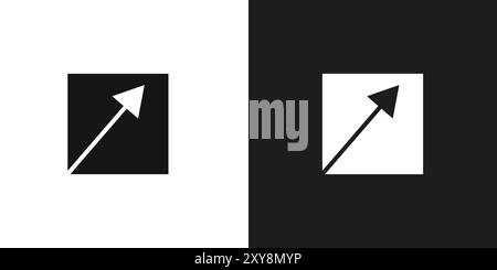 Expand icon logo sign vector outline in black and white color Stock ...