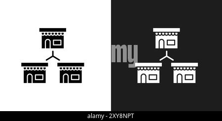 Franchise icon logo sign vector outline in black and white color Stock ...