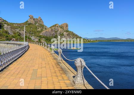 Cedar Reservoir and Galinha Choca Rock in Quixadá, State of Ceará ...