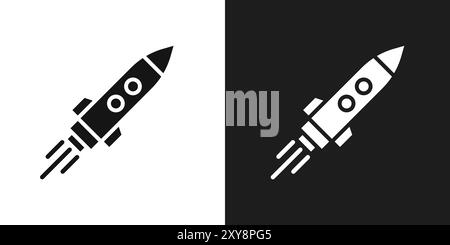 Set color rocket icon, outline vector sign isolated on white background ...