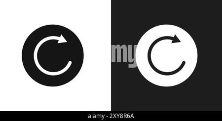 Rotate right outline flat color icons in round outlines on white ...