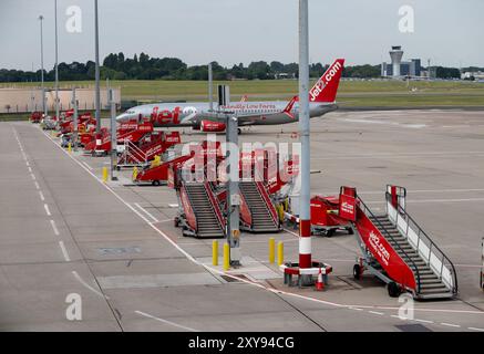 Jet2 aircraft steps, Birmingham Airport, UK Stock Photo - Alamy