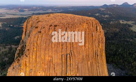 Aerial photograph of the top of Devils Tower National Monument, Wyoming ...