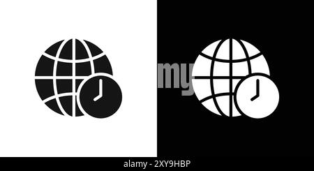 Time zones vector line icon, linear concept, outline sign, symbol Stock ...