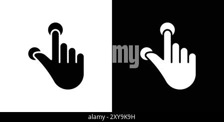 Pinch icon logo sign vector outline in black and white color Stock ...