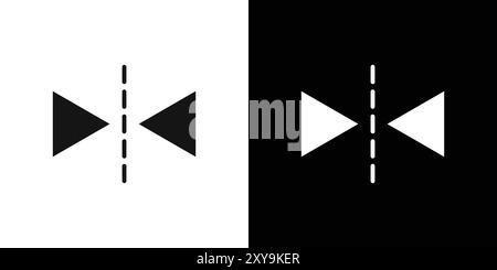 Reflect tool icon logo sign vector outline in black and white color ...