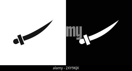 sabre icon logo sign vector outline in black and white color Stock ...
