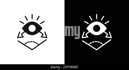 viewing angle icon logo sign vector outline in black and white color ...
