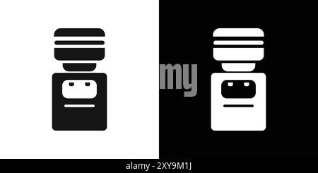 Water dispenser icon logo sign vector outline in black and white color ...