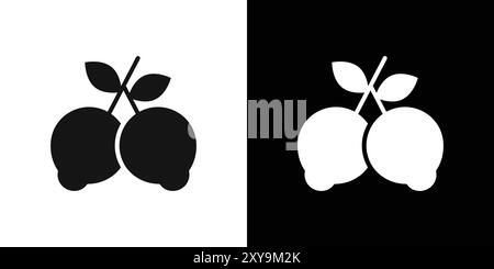 Yuzu icon logo sign vector outline in black and white color Stock ...