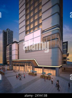 3d render of skyscrapers at sunset Stock Photo - Alamy