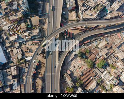 Aerial View of Hanif Flyover in Dhaka, Bangladesh - Cityscape Drone ...