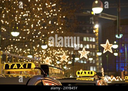 Taxi ride in Berlin at night, Germany, Europe Stock Photo - Alamy