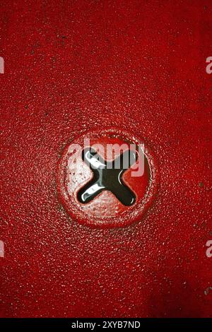 X shaped strap fastening point on a ferry deck for securing vehicles ...