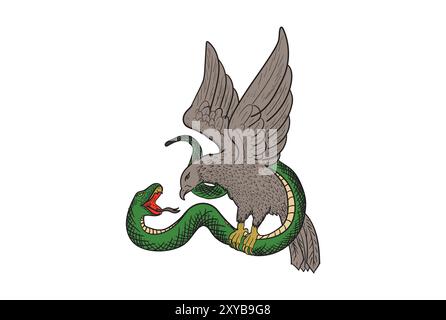 vector Illustration of eagle fight with snake Stock Vector Image & Art ...
