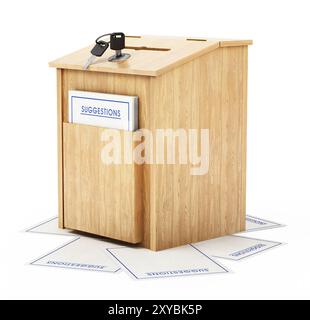 Suggestions box isolated on white background. 3D illustration Stock ...