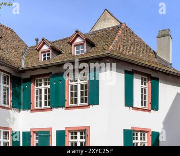 Switzerland, Basel, Old town of Greater Basel (left bank), a silhouette ...