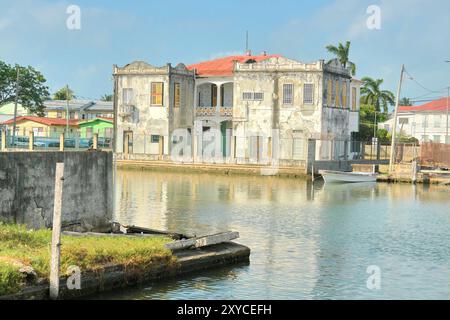 View of Belize city from the Belize river Stock Photo - Alamy