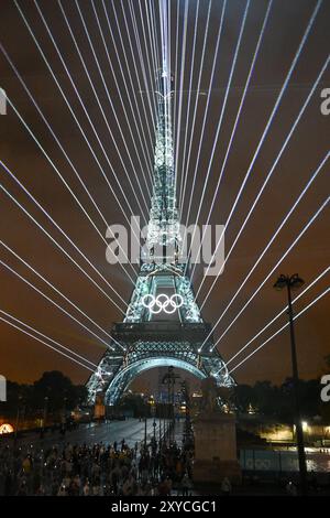 Olympic rings illuminate the opening ceremony of the 2022 Winter ...
