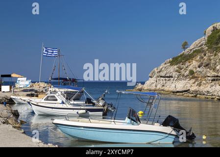 Small harbour in the bay of Kolymbia, Rhodes Stock Photo - Alamy