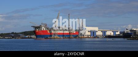 Big red ship in Stavanger, Norway. 19 August 2014 Stock Photo - Alamy