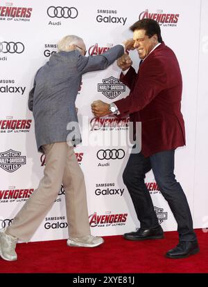 Stan Lee and Lou Ferrigno at the World premiere of Marvel's 'Avengers ...