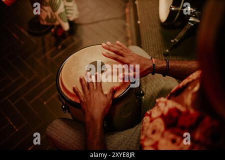Unrecognizable Black Man Playing Conga Stock Photo - Alamy