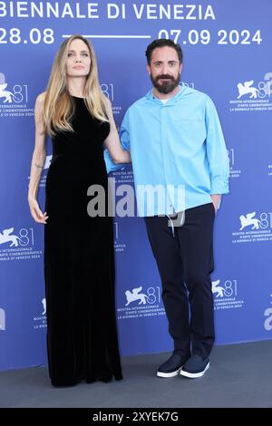 Angelina Jolie and Pablo Larrain attend the red carpet for the premiere ...