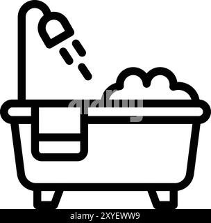 Soak outline vector icon. Thin line black soak icon, flat vector simple ...