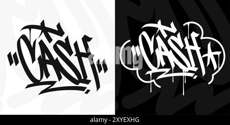 Trendy Word Cash Abstract Hip Hop Hand Written Graffiti Urban Style ...