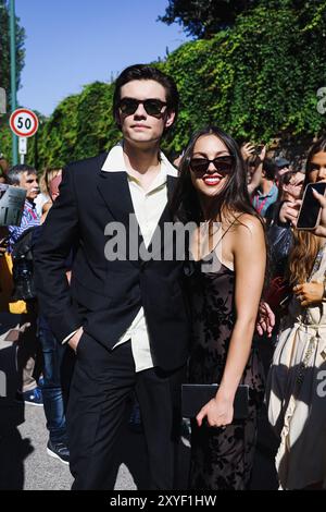 Olivia Rodrigo and Louis Partridge in the Royal Box on day three of the ...