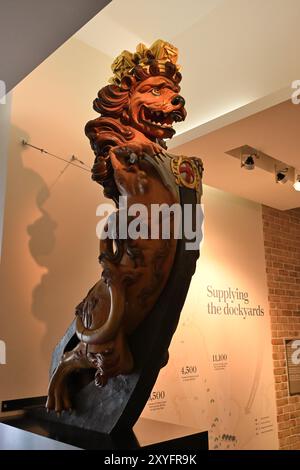 Lion figurehead about 1720 on display at The National Maritime Museum ...