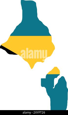 The Bahamas Map Flag. Map of The Bahamas with country flag isolated on ...