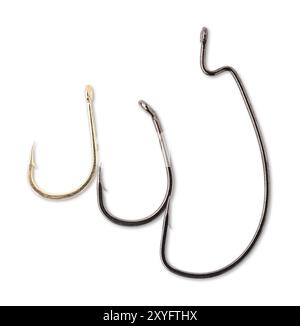 Fishing hooks isolated on a white background Stock Photo - Alamy