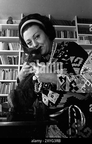 French soprano Regine Crespin during a piano rehearsal in Buenos Aires ...