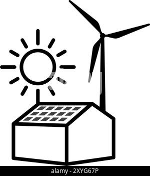 Wind eco energy icon. Outline wind eco energy vector icon color flat ...