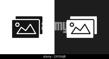 Gallery icon logo sign vector outline in black and white color Stock ...