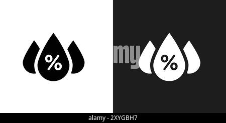 Humidity icon logo sign vector outline in black and white color Stock ...
