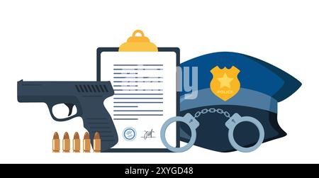 Police professional equipment for pursue and capture a criminal. Police ...