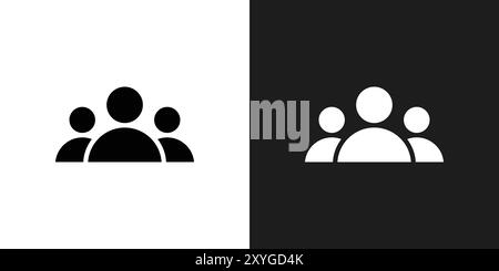 Users icon logo sign vector outline in black and white color Stock ...