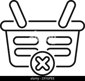 No online basket icon outline vector. Sale shop. Store web Stock Vector ...