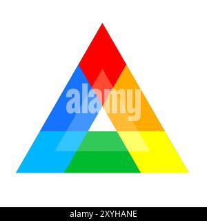 Abstract colorful overlap triangle pattern on white background with ...