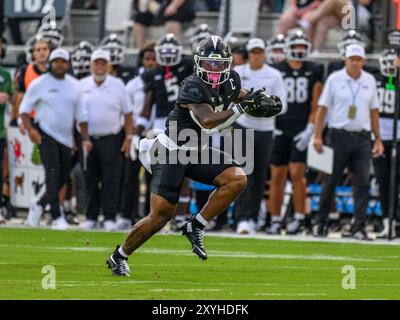 Central Florida running back RJ Harvey runs the 40-yard dash at the NFL ...