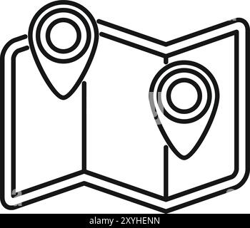 Location pin is marking a specific point on a digital cadastral map ...