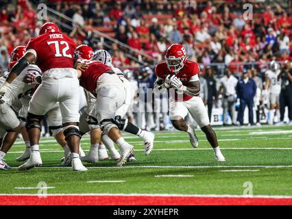Rutgers running back Kyle Monangai runs the 40-yard dash at the NFL ...